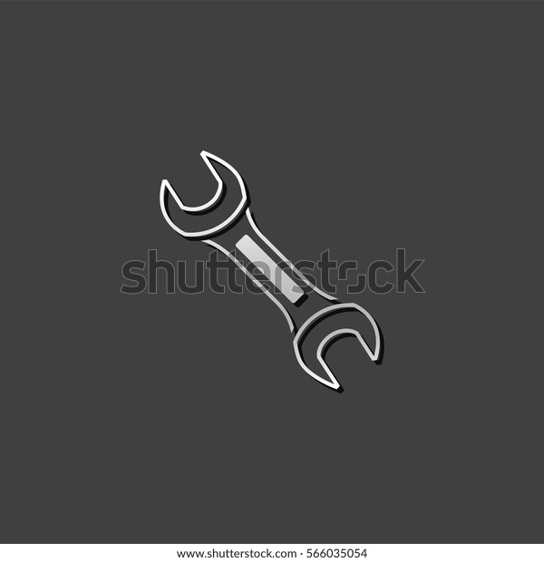 Spanner Icon Metallic Grey Color Style Stock Vector (Royalty Free ...