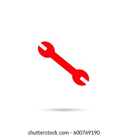 Spanner Icon Vector Red Icon Gray Stock Vector (Royalty Free) 600769190 ...