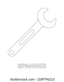 Spanner Tracing Worksheet Kids Stock Vector (Royalty Free) 2189796213 ...