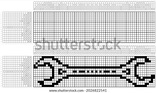 Spanner Wrench Icon Nonogram Pixel Art Stock Vector (Royalty Free ...