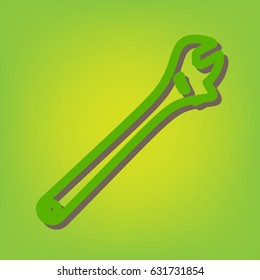 Spanner Wrench Sign Illustration Vector Green Stock Vector (Royalty ...