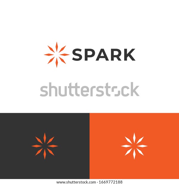 Spark logo design concept. Night logomark illustration. Can ...
