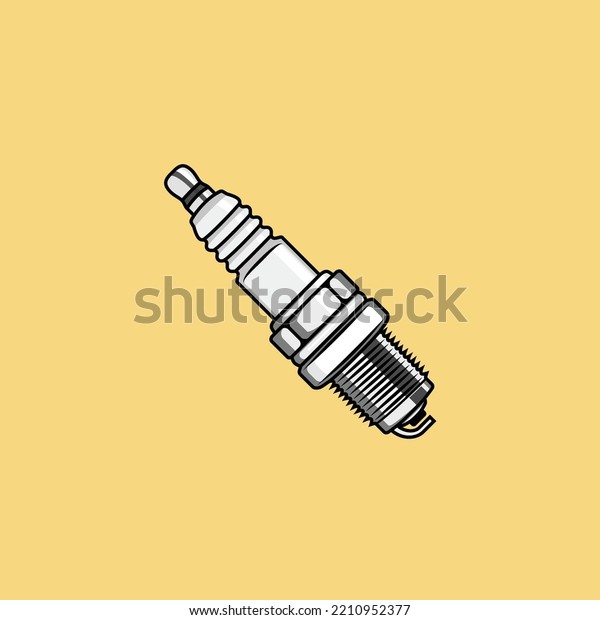 Spark Plug Cartoon Style Colored Vector Stock Vector (Royalty Free ...