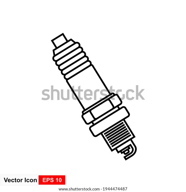 Spark Plug Line Glyph Icon Car Stock Vector (Royalty Free) 1944474487 ...