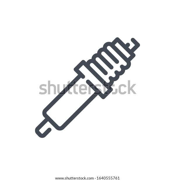 Spark Plug Line Icon Car Engine Stock Vector (Royalty Free) 1640555761 ...