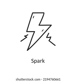 Spark Vector Outline Icon Design Illustration Stock Vector (Royalty ...