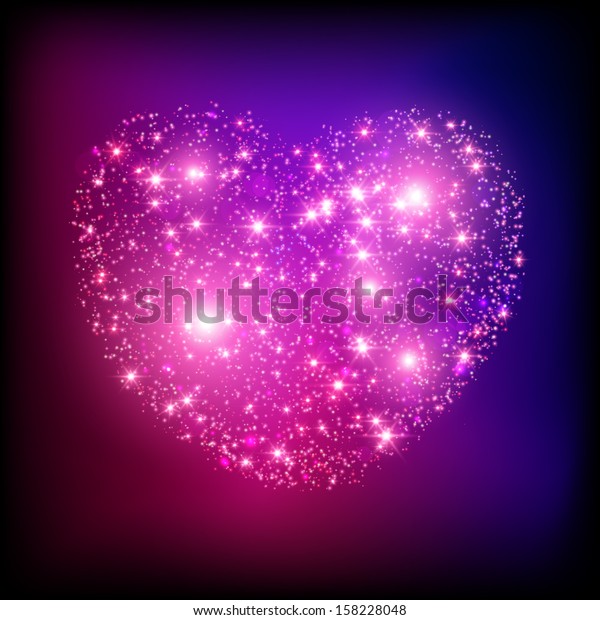 Sparkle Bright Pink Heart Light Card Stock Vector (Royalty Free) 158228048