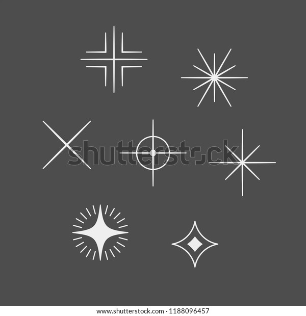 Sparkle Flat Vector Icons Shine Flat Stock Vector (Royalty Free ...