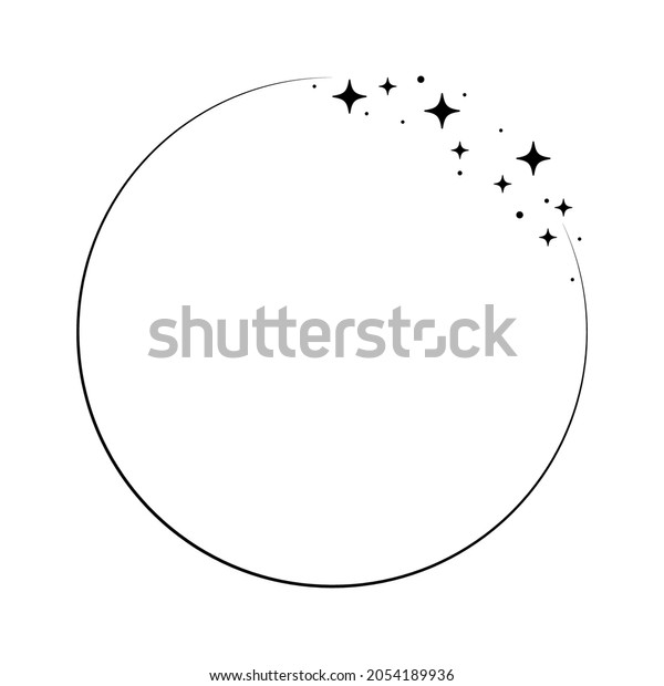 Sparkle Star Circle Frame Wreath Round Stock Vector (Royalty Free ...