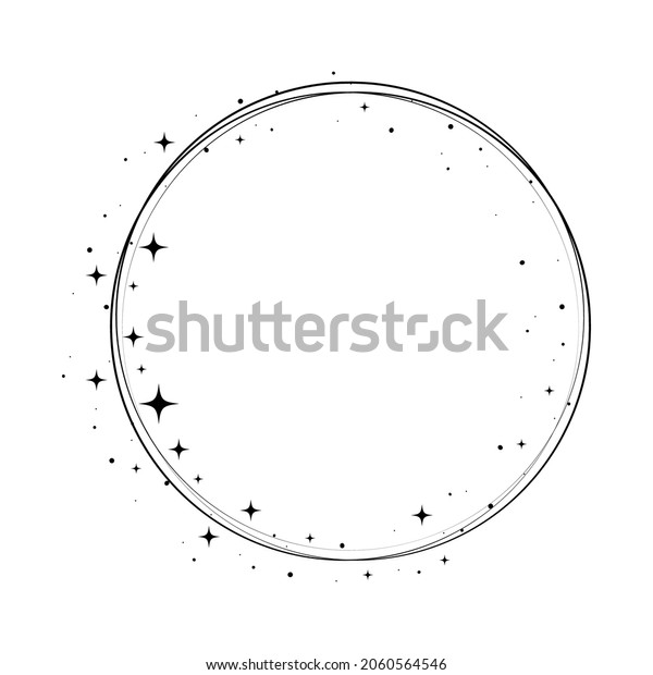 Sparkle Star Circle Frame Wreath Round Stock Vector (Royalty Free ...