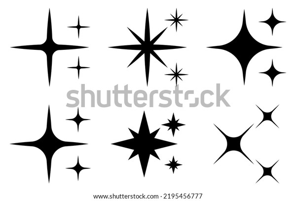 Sparkle Star Icons Set Twinkle Star Stock Vector (Royalty Free ...