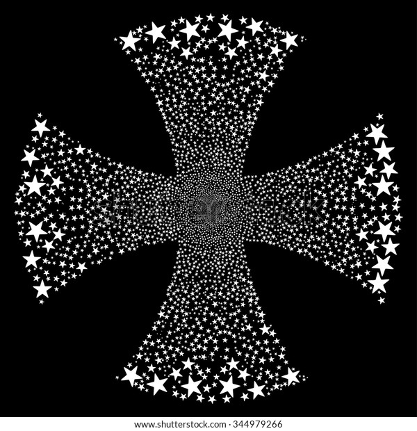 Sparkle Star Maltian Cross Vector Illustration Stock Vector (Royalty ...
