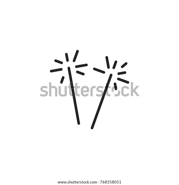 Sparklers Outline Icon Stock Vector (Royalty Free) 768358051 | Shutterstock