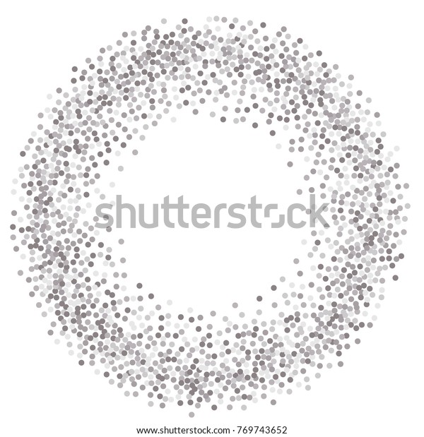 Sparkling Abstract Silver Glitter Round Frame Stock Vector (Royalty ...