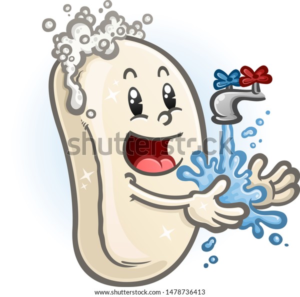 Sparkling Bar Hand Soap Cartoon Character Stock Vector (Royalty Free ...