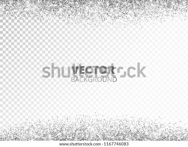 Sparkling Glitter Border Frame Falling Silver Stock Vector (Royalty ...