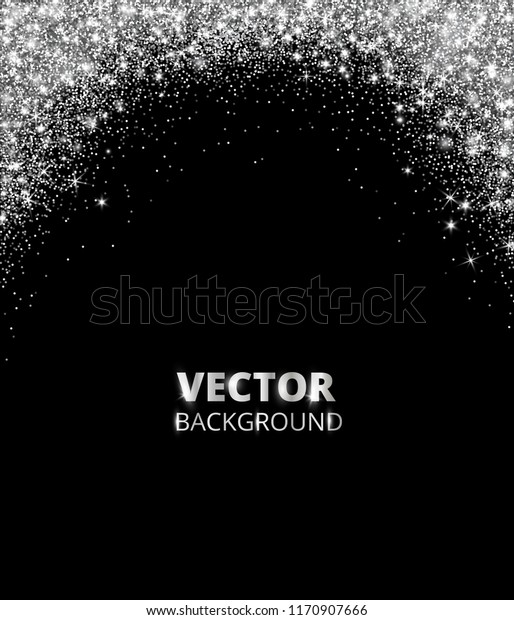 Sparkling Glitter Border Frame Falling Silver Stock Vector (Royalty ...