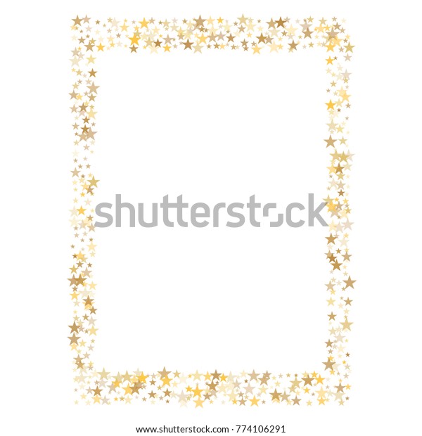 Sparkling Gold Stars Frame Border Background Stock Vector (Royalty Free ...