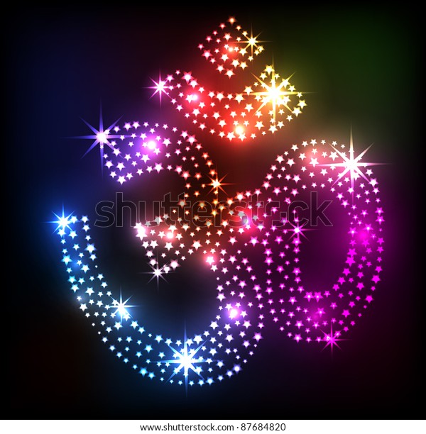 Sparkling Rainbow Om Sign Eps10 Vector Stock Vector (Royalty Free) 87684820