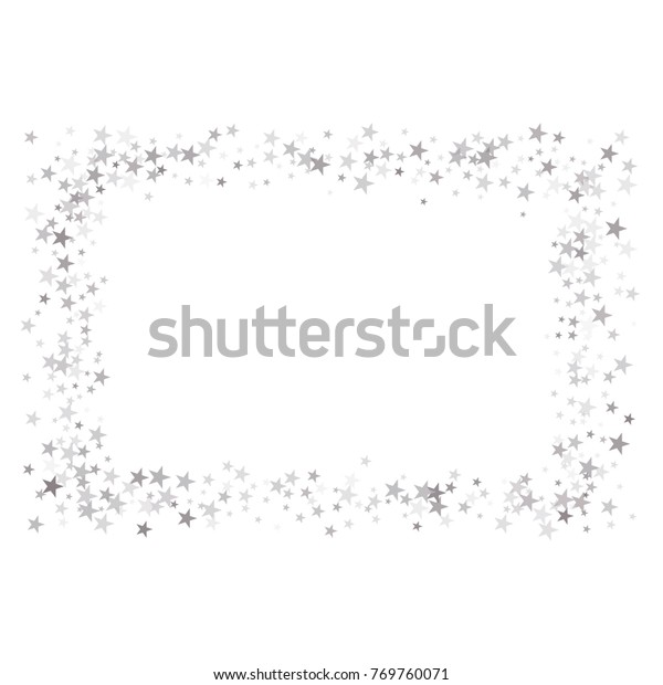 Sparkling Silver Stars Frame Border Background Stock Vector (Royalty ...