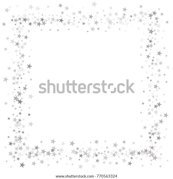 Sparkling Silver Stars Frame Border Background Stock Vector (Royalty ...