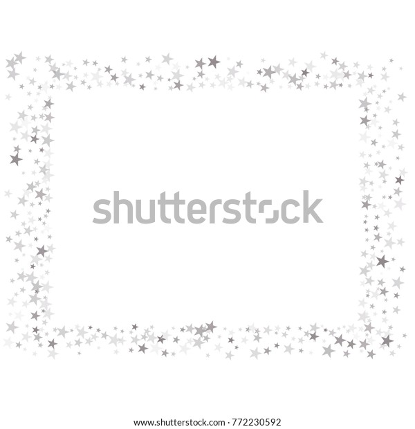 Sparkling Silver Stars Frame Border Background Stock Vector (Royalty ...