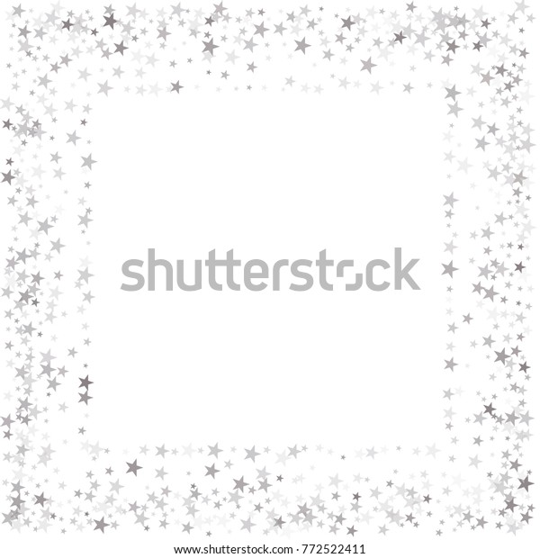 Sparkling Silver Stars Frame Border Background Stock Vector (Royalty ...