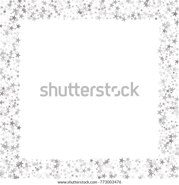 Sparkling Silver Stars Frame Border Background Stock Vector (Royalty ...
