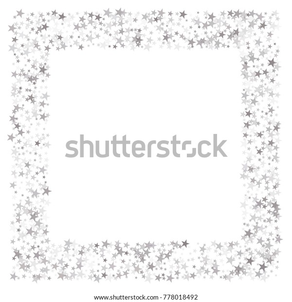 Sparkling Silver Stars Frame Border Background Stock Vector (Royalty ...