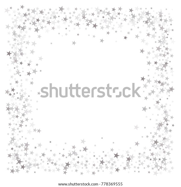 Sparkling Silver Stars Frame Border Background Stock Vector (Royalty ...