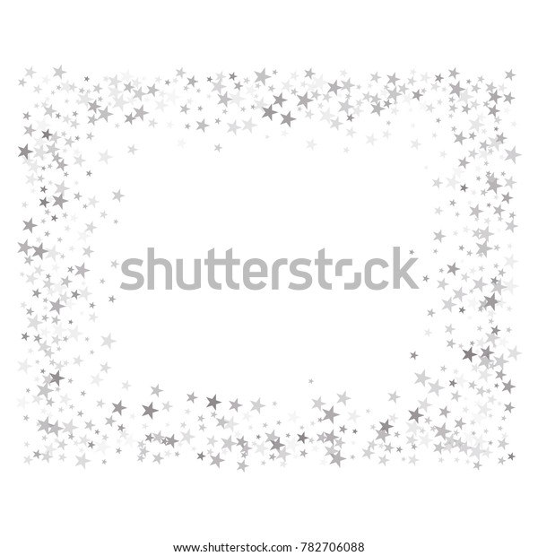 Sparkling Silver Stars Frame Border Background Stock Vector (Royalty ...