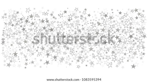 Sparkling Silver Stars Vector Border Background Stock Vector (Royalty ...