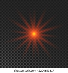 Sparkling Star Red Glowing Flickering Flashing Stock Vector (Royalty ...