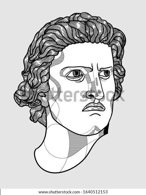 Spartacus Sculpture Vector Illustration Hand Drawn: Stock-Vektorgrafik ...