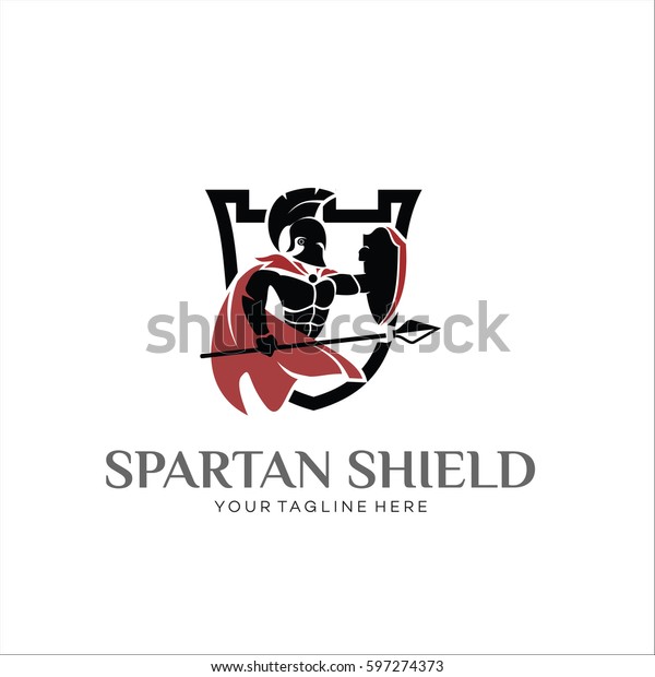 Spartan Shield Logo Stock Vector (Royalty Free) 597274373 | Shutterstock