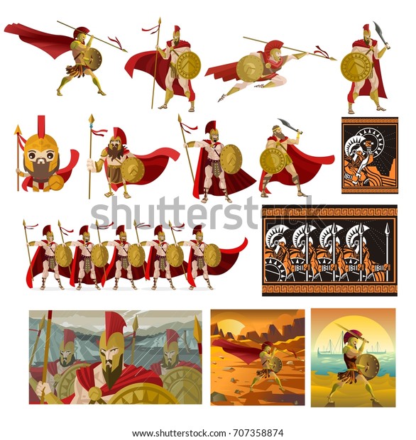 soldats spartiates : image vectorielle de stock (libre de droits ...