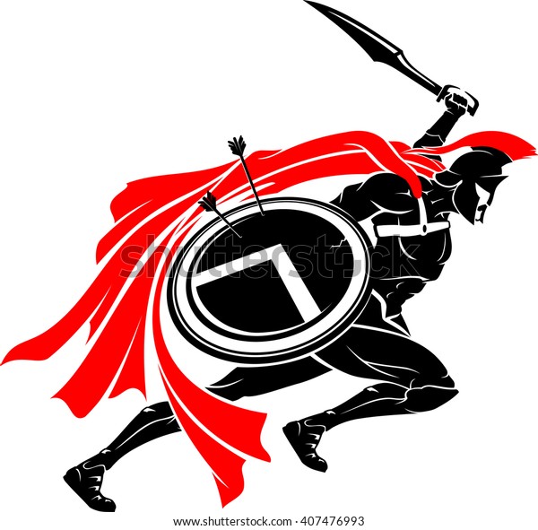 Spartan Sword Charge Stock Vector (Royalty Free) 407476993 | Shutterstock