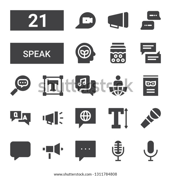 Speak Icon Set Collection 21 Filled Stock Vector (Royalty Free ...