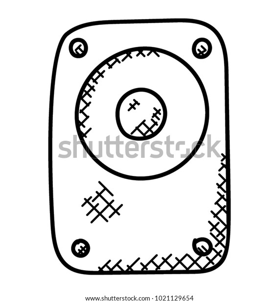 Speaker Box Subwoofer Hand Drawn Sketch Stock Vector (Royalty Free ...