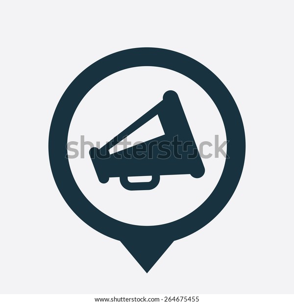 Speaker Icon Map Pin On White Stock Vector (Royalty Free) 264675455 ...