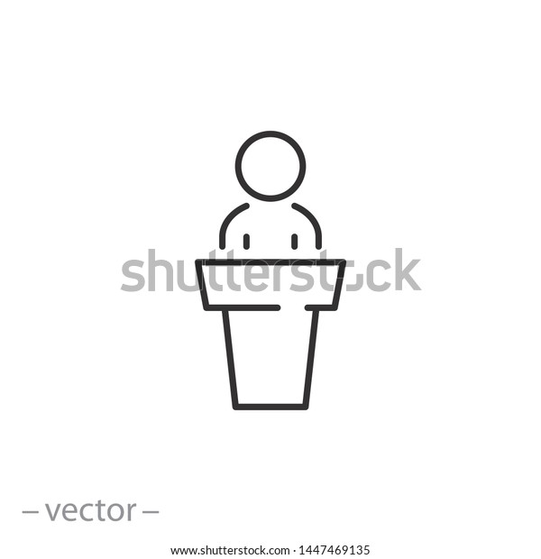 Speaker Icon Presenter Speaker On Podium Stock Vector (Royalty Free ...