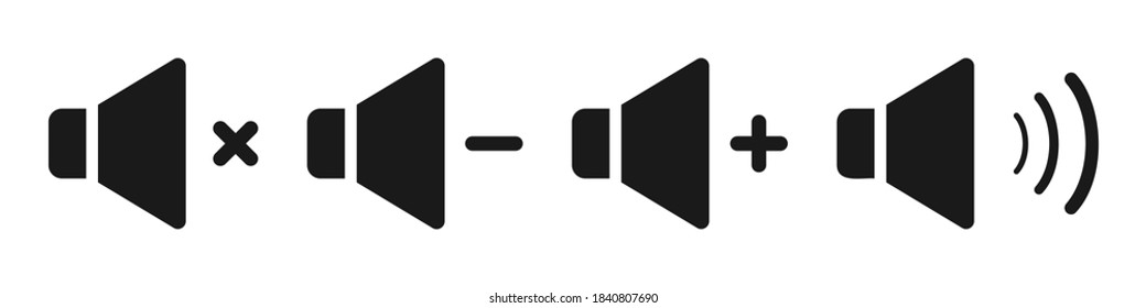 Iconos de volumen de sonido configurados: vector de stock (libre de ...