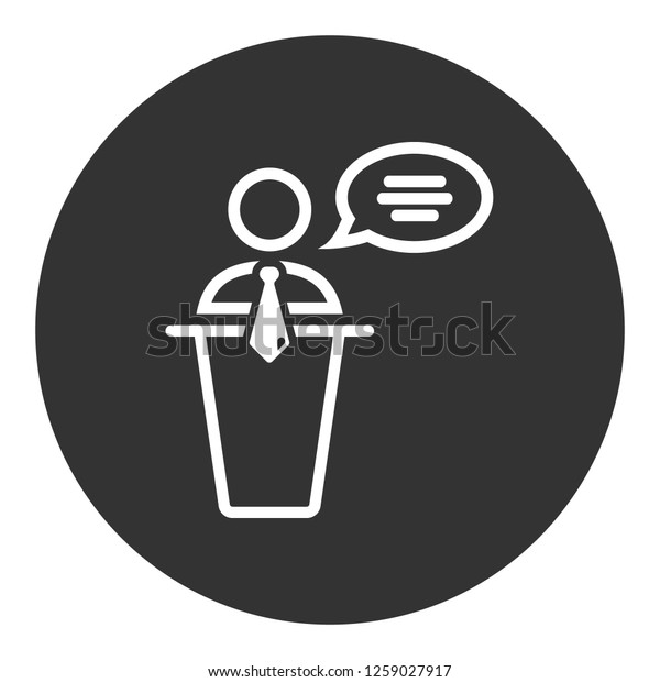 Speaker Man Vector Icon Podium Speech: เวกเตอร์สต็อก (ปลอดค่าลิขสิทธิ์ ...