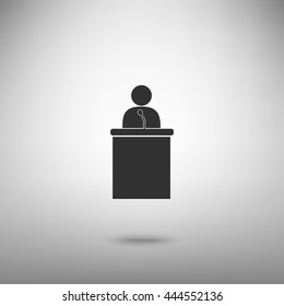 Speaker Orator Man Sign Dark Gray Stock Vector (Royalty Free) 444552136 ...