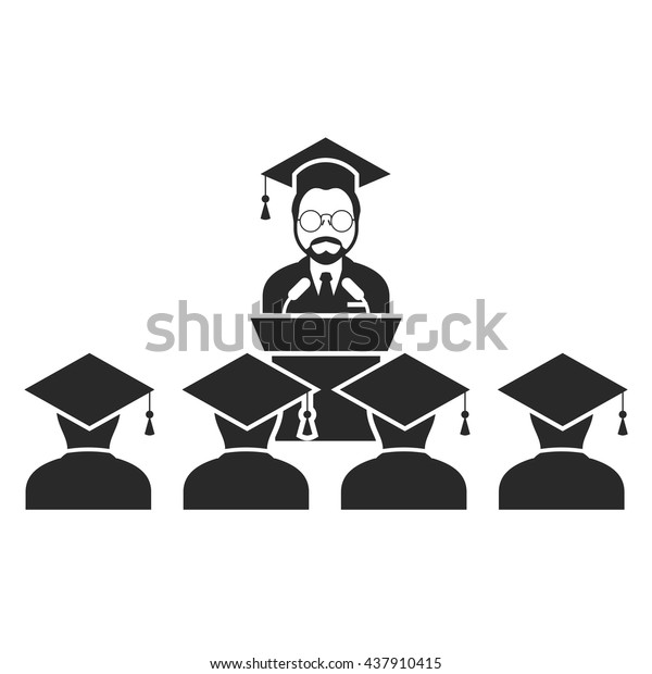 Speaker Rostrum Students Graduation Class Stock Vector (Royalty Free ...