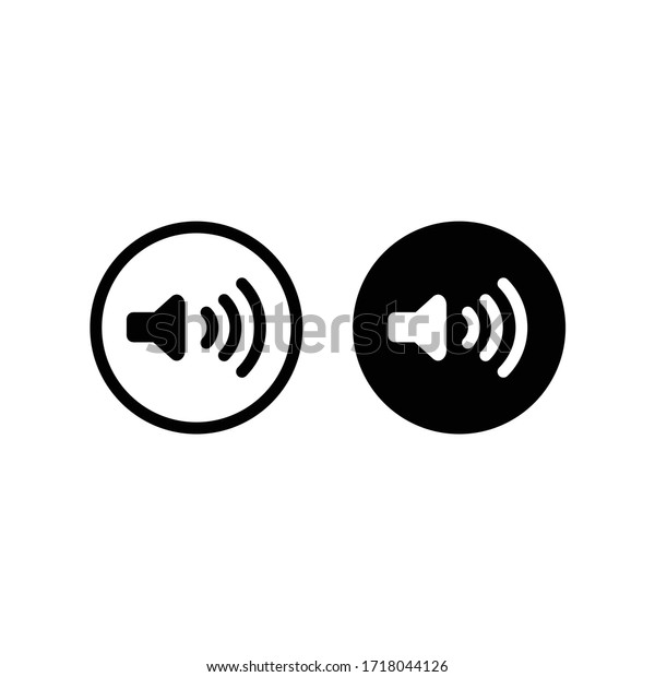 Speaker Sound Waves Thin Outline Stock Vector (Royalty Free) 1718044126 ...