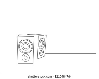 Speakers Isolated Line Drawing Vector Illustration Stock Vector ...