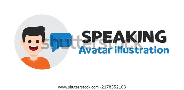 Speaking Avatar Illustration Isolated On White Stock Vector (Royalty ...