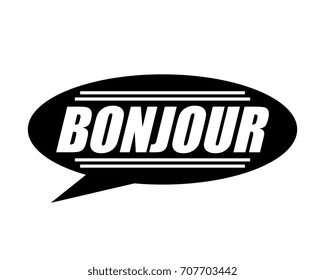 Speaking French Bubble Talk Hello Greetings Stock Vector (Royalty Free ...