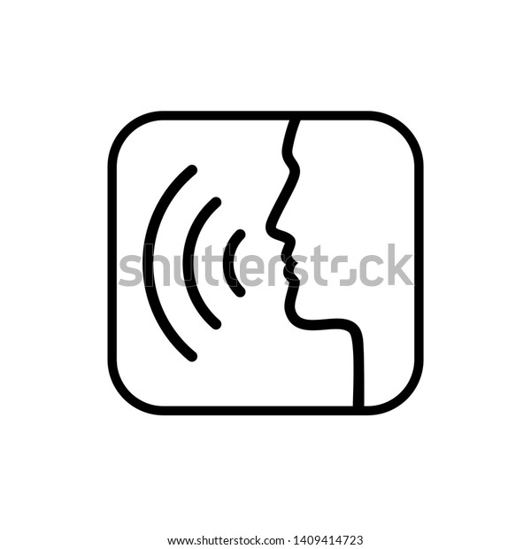Speaking Man Sign Head Contour Sound Stock Vector (Royalty Free ...